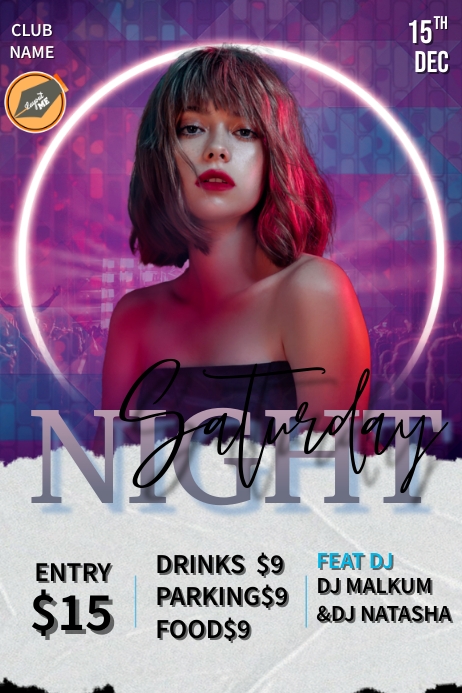 Plantilla de Saturday Night Party Poster | PosterMyWall