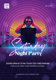 Saturday Dj Party Poster Template | PosterMyWall