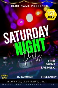 saturday night party video flyer Template | PosterMyWall