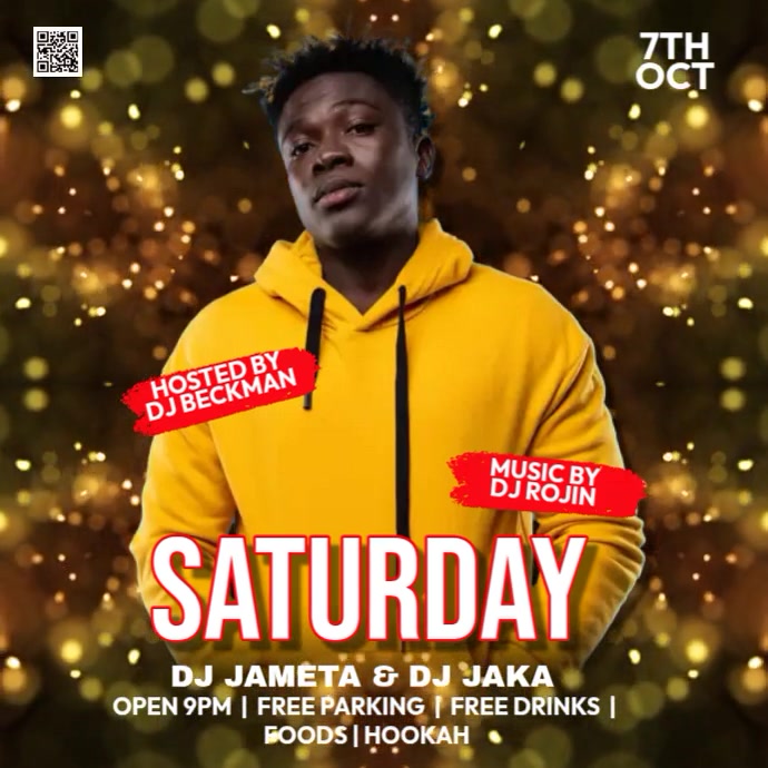 Plantilla de Saturday Night Party Video Ads | PosterMyWall