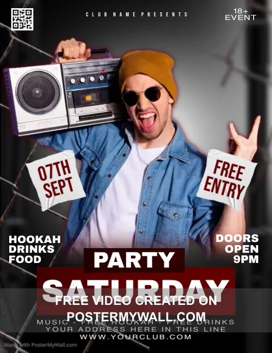 Saturday Night Party Video Ads Template | PosterMyWall