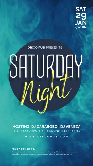Copy of Saturday Night Party Video template | PosterMyWall