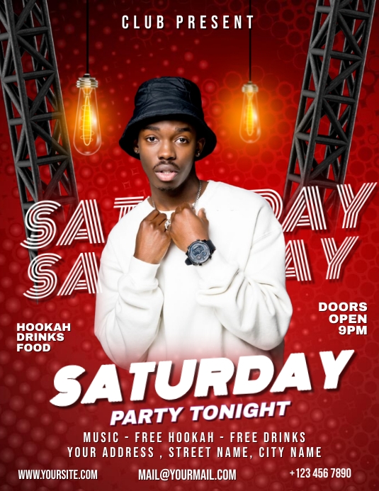 Plantilla de Saturday Night Poster | PosterMyWall