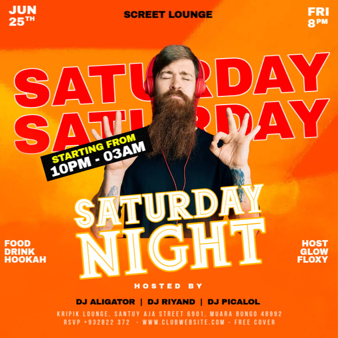 Saturday Night Template | PosterMyWall