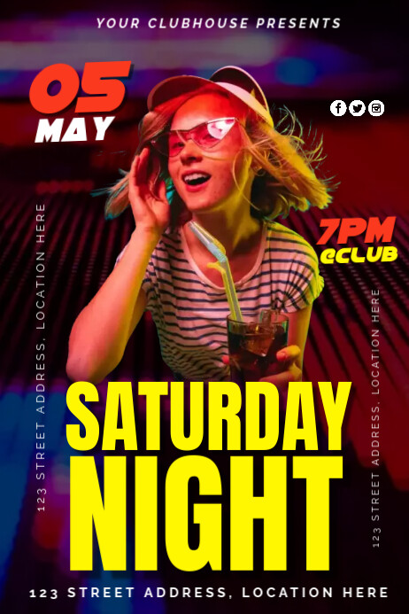 SATURDAY NIGHT.A Template | PosterMyWall