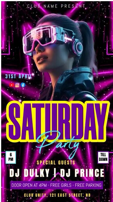 Saturday Party AD Template | PosterMyWall