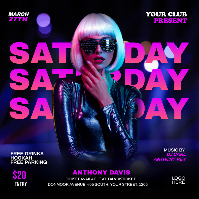 Saturday Party Ads Template | PosterMyWall