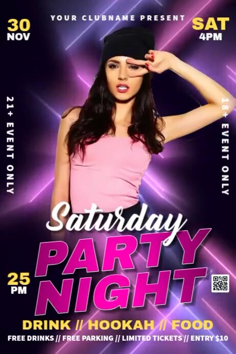 Saturday Party Ads Template | PosterMyWall