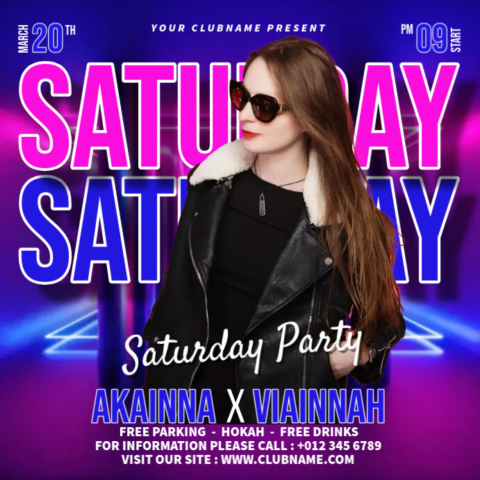 Saturday Party Ads Template | PosterMyWall