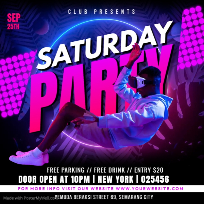 Copy of Saturday Party Ads | PosterMyWall