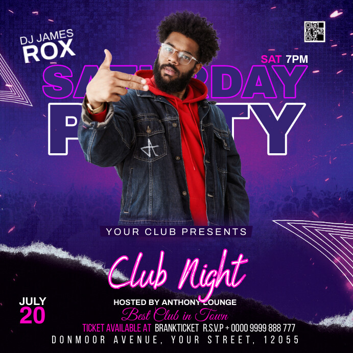Saturday Party Ads Template | PosterMyWall