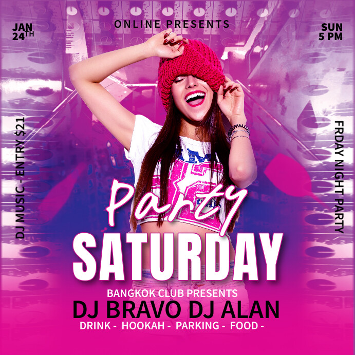 Saturday Party Ads Template | PosterMyWall