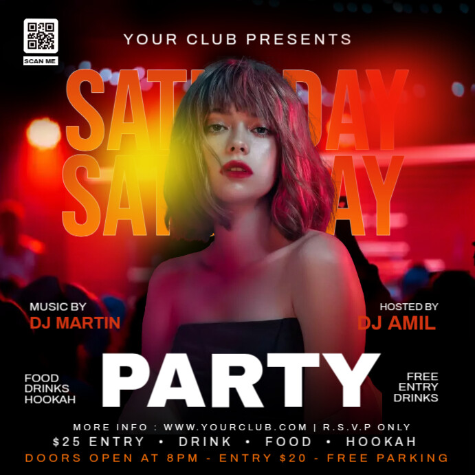 Plantilla de Saturday Party Ads | PosterMyWall