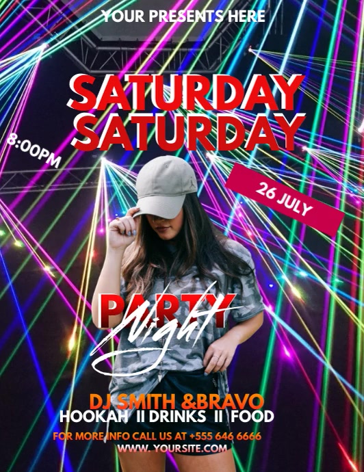 SATURDAY PARTY Template | PosterMyWall