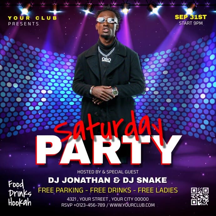 Saturday Party Template | PosterMyWall