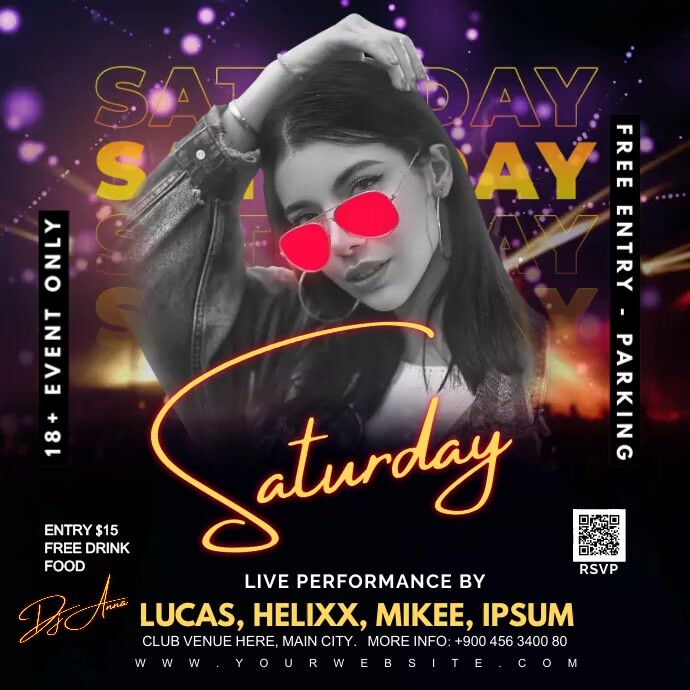 saturday party Template | PosterMyWall