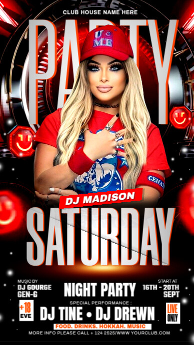 SATURDAY PARTY Template | PosterMyWall