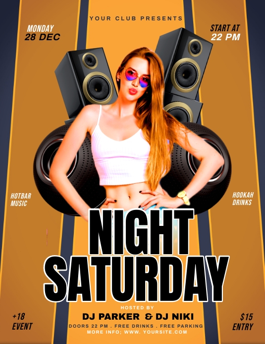 SATURDAY PARTY Template | PosterMyWall