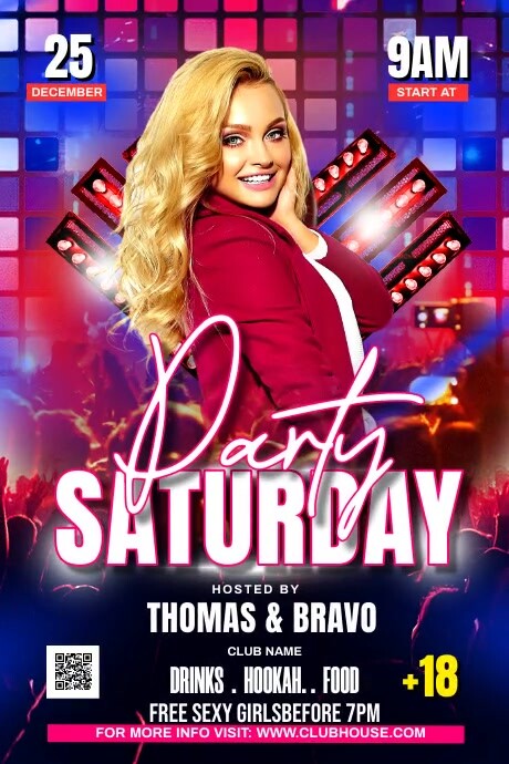 SATURDAY PARTY Template | PosterMyWall