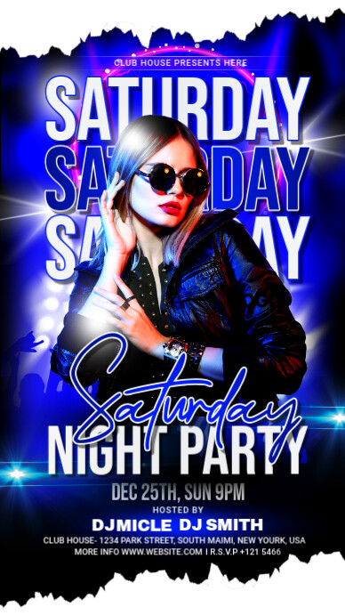 SATURDAY PARTY Template | PosterMyWall