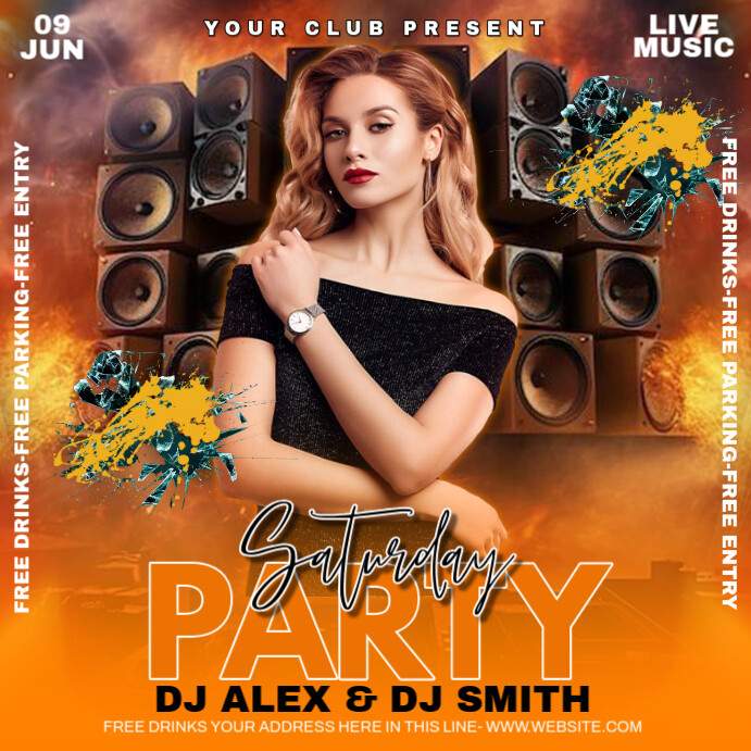 Saturday party Template | PosterMyWall