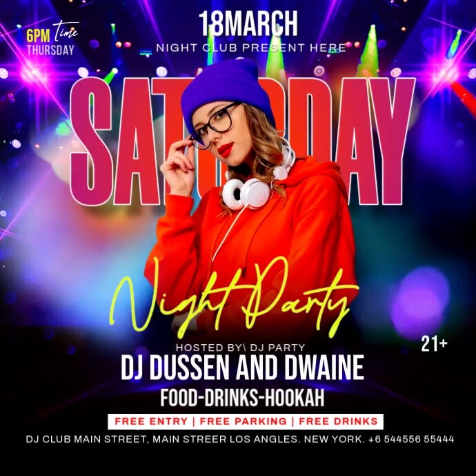 SATURDAY PARTY Template | PosterMyWall