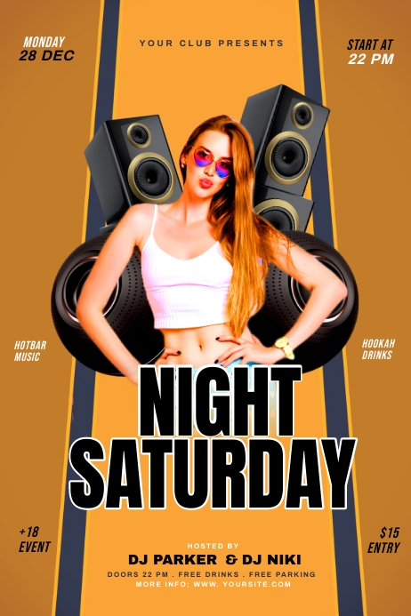 SATURDAY PARTY Template | PosterMyWall