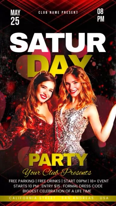 Saturday Party Template | PosterMyWall
