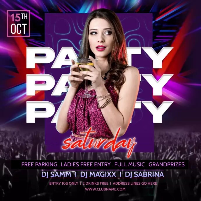 saturday party Template | PosterMyWall