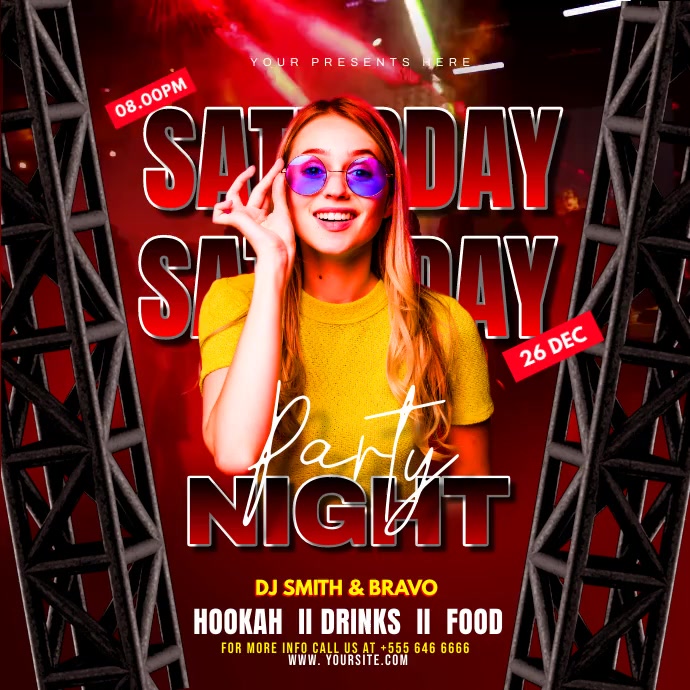 SATURDAY PARTY Template | PosterMyWall