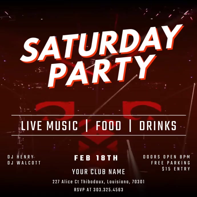 SATURDAY PARTY Template | PosterMyWall