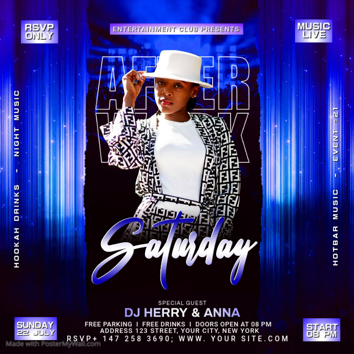 SATURDAY PARTY Template | PosterMyWall