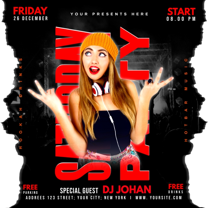 SATURDAY PARTY Template | PosterMyWall