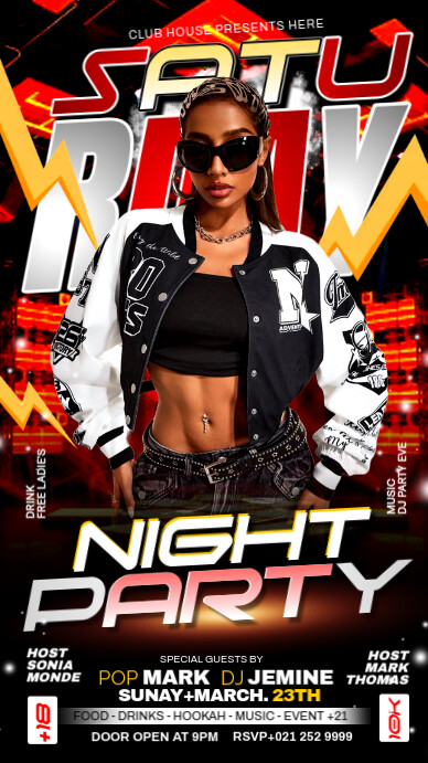 SATURDAY PARTY Template | PosterMyWall