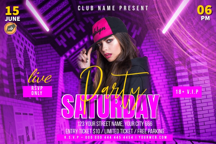 Saturday Party Template | PosterMyWall