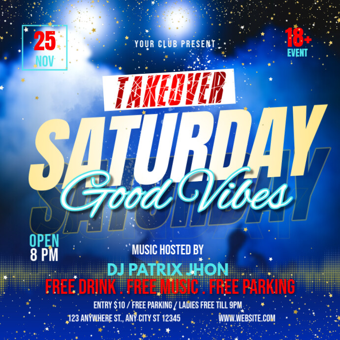 saturday party Template | PosterMyWall