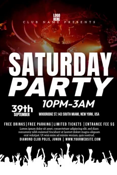 Saturday Party Template | PosterMyWall