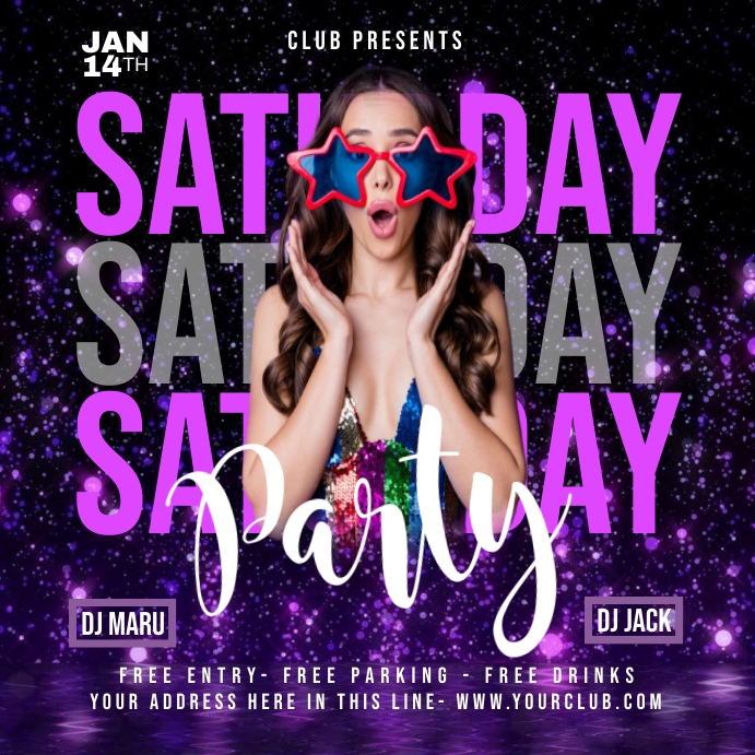 Saturday Party Template | PosterMyWall