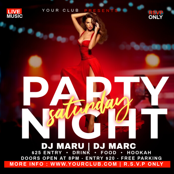 Saturday Party Template | PosterMyWall