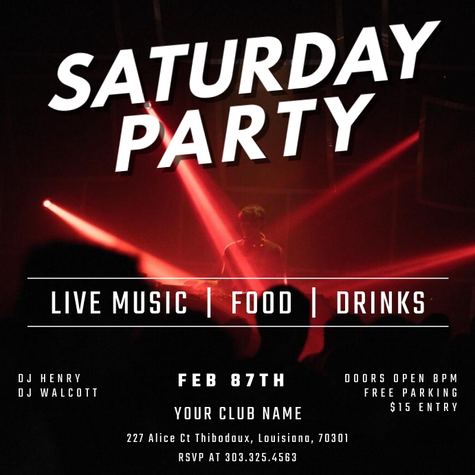 SATURDAY PARTY Template | PosterMyWall