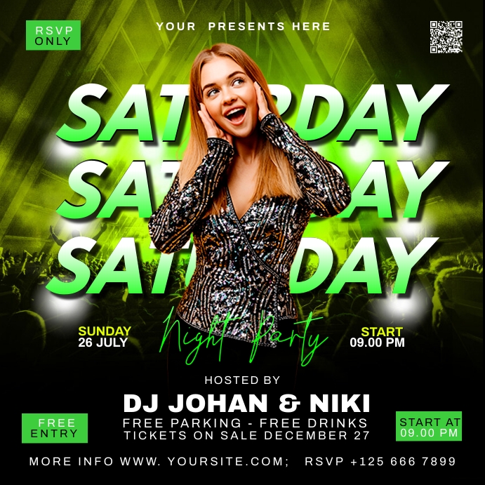 SATURDAY PARTY Template | PosterMyWall
