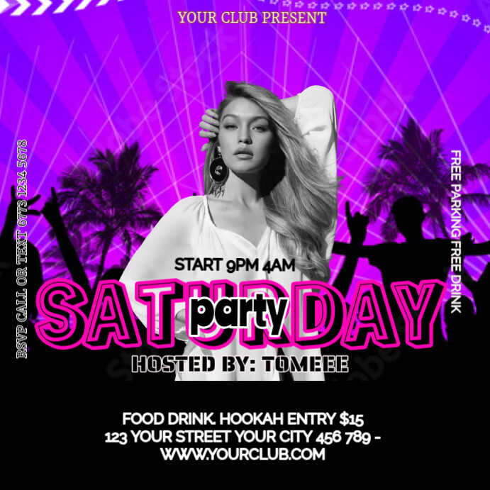 Saturday Party Template | PosterMyWall