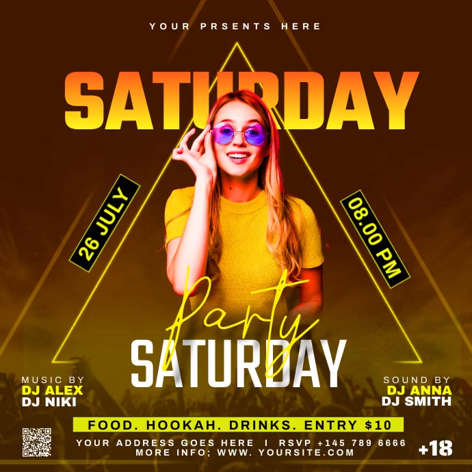 SATURDAY PARTY Template | PosterMyWall