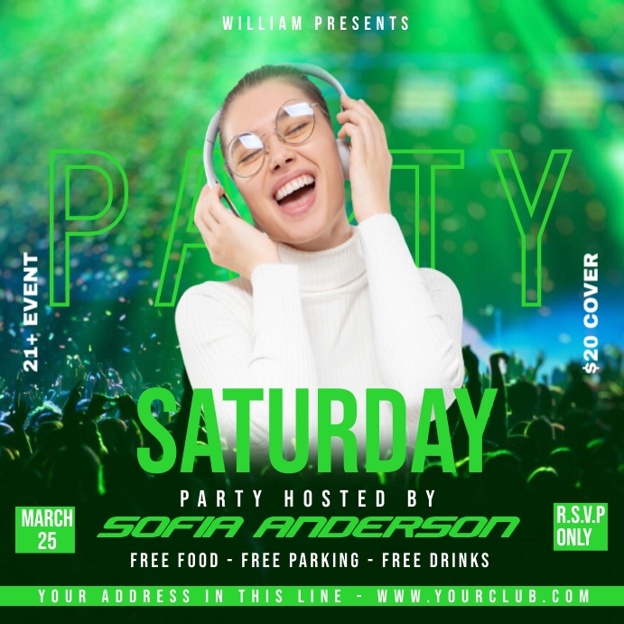 Saturday Party Template | PosterMyWall