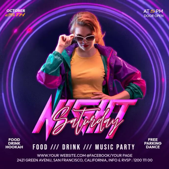 Saturday Party Template | PosterMyWall