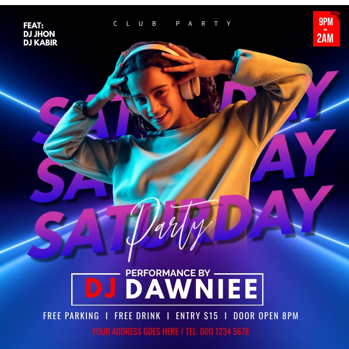 Saturday Party Template | PosterMyWall