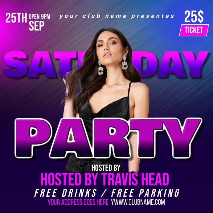 Saturday Party Template | PosterMyWall
