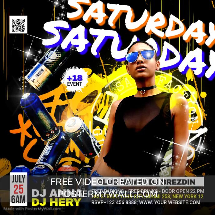 SATURDAY PARTY Template | PosterMyWall