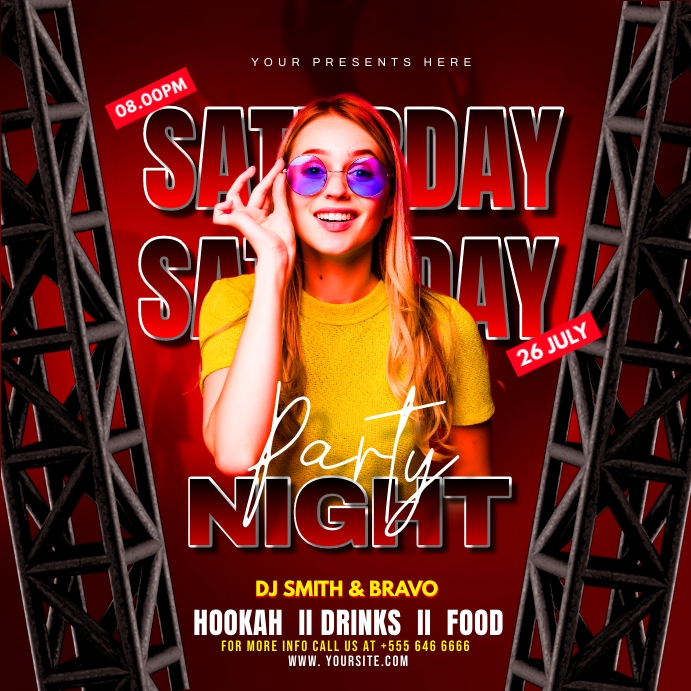 SATURDAY PARTY Template | PosterMyWall