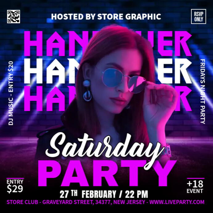 Saturday Party Template | PosterMyWall